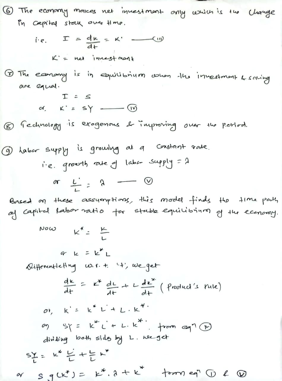 Solow – Swan Growth Model (Derivation with Diagram)